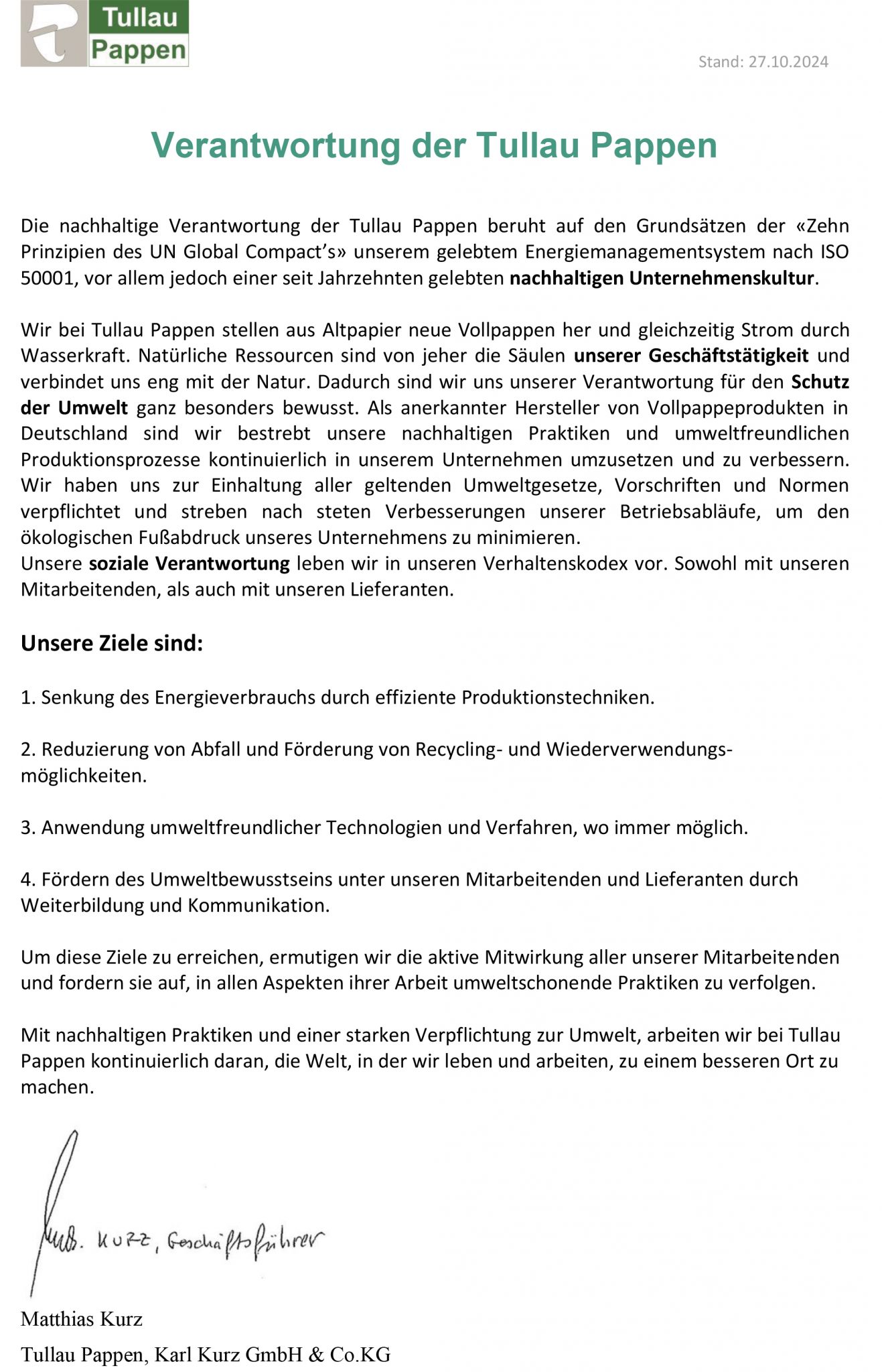 Nachhaltigkeit – Tullau Pappen